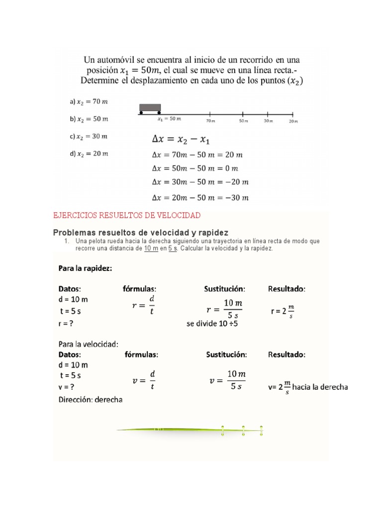 Ejercicios Resueltos de Velocidad | PDF | Velocidad | Velocidad