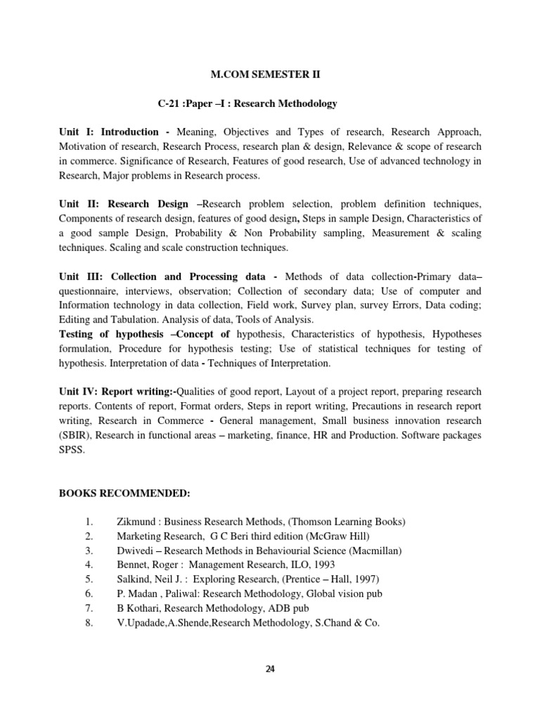 2nd Sem M.com Syllabus | PDF | Hypothesis | Cooperative