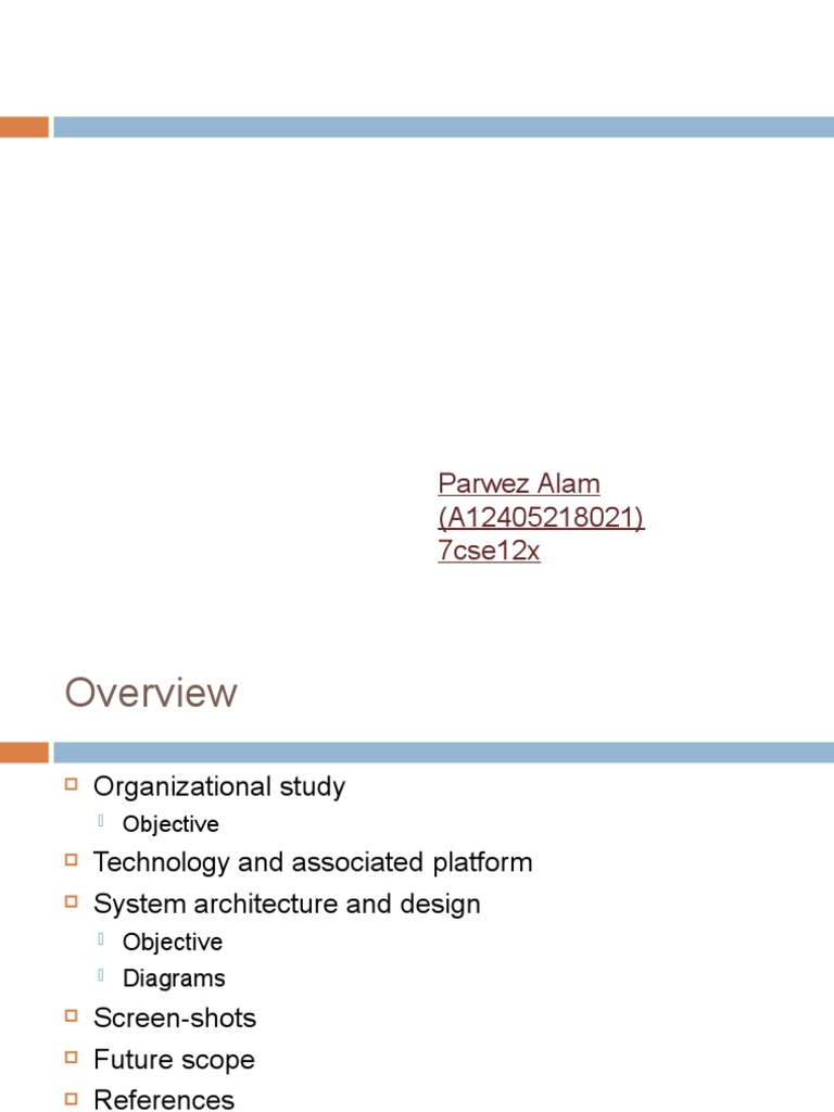 Parwez Alam (A12405218021) 7cse12x | PDF | Android (Operating System ...
