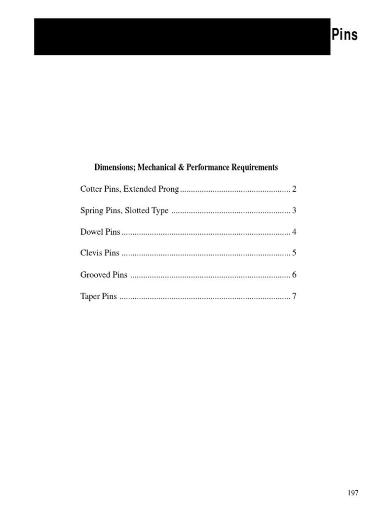 Spring Pins, Slotted Type: Dimensions, Mechanical Requirements, and ...