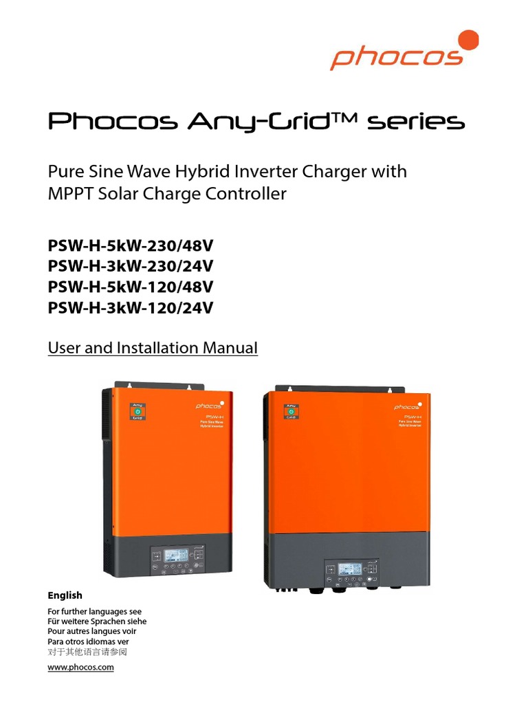 Phocos Manual | PDF | Alternating Current | Power Inverter