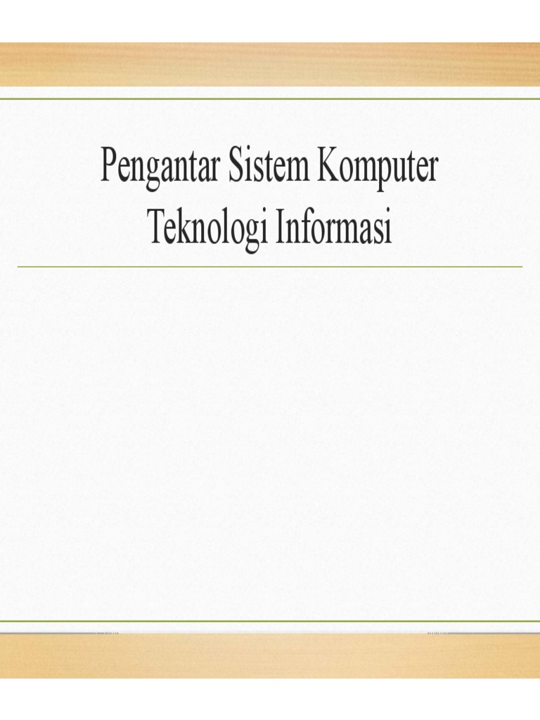 Pengantar Sistem Komputer dan Keunggulannya | PDF | Seni | Komputer