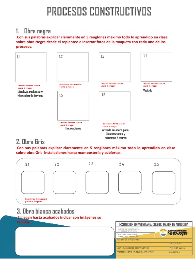 Plantilla Procesos Constructivos | PDF
