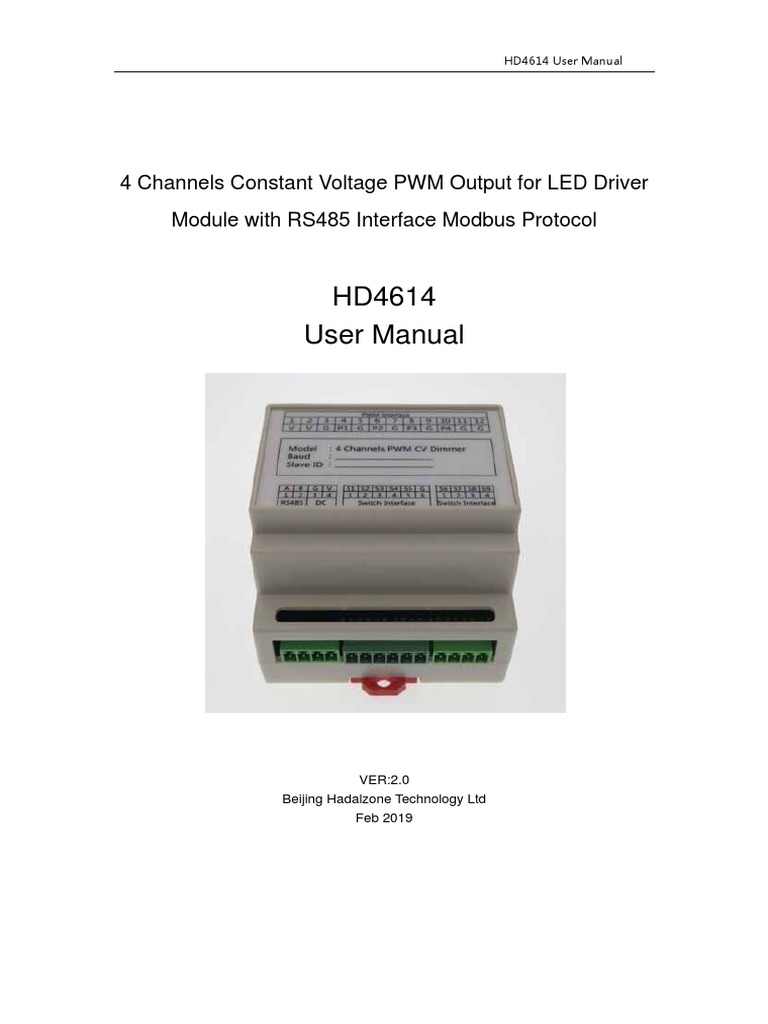 HD4614 User Manual: 4 Channels Constant Voltage PWM Output For LED ...