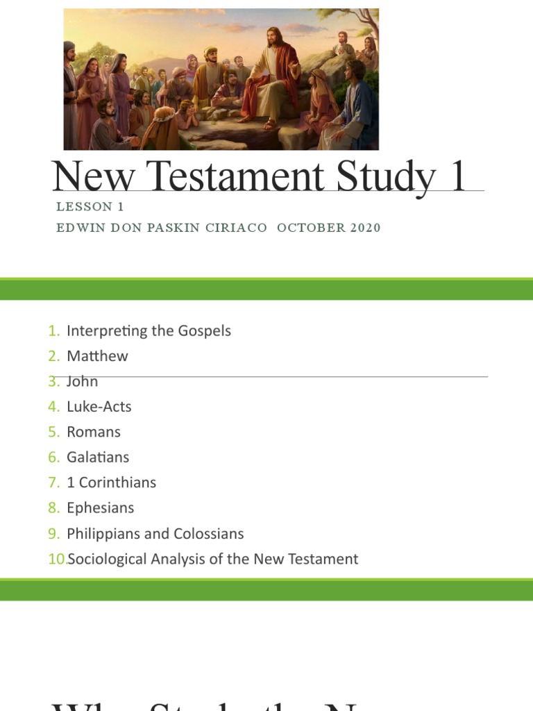 NTS1 - Lesson 1 | PDF | Jesus | New Testament