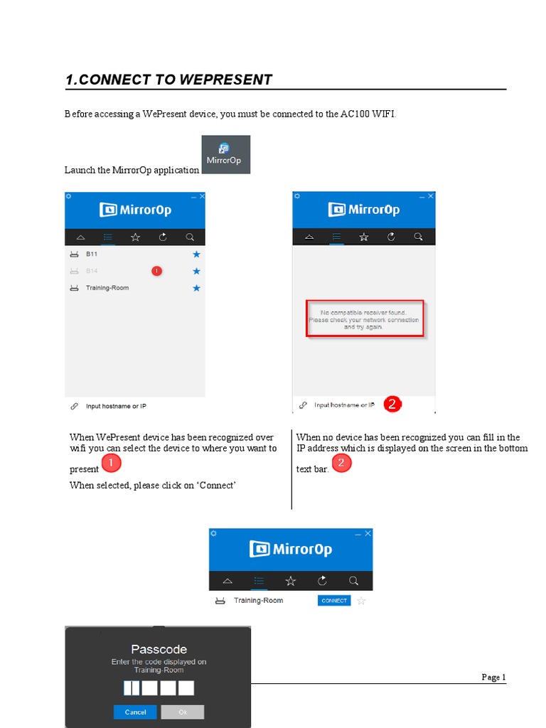 Using MirrorOp with WePresent | PDF | Computers