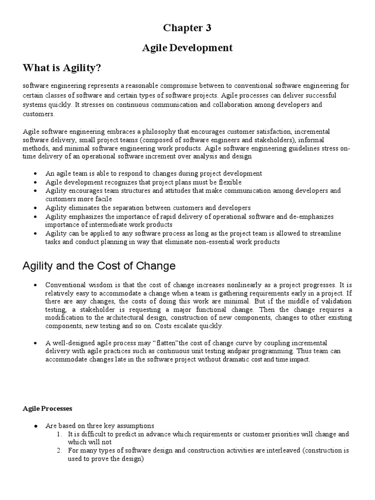 Chapter 3 SE (Agile) Notes | PDF | Scrum (Software Development) | Agile ...