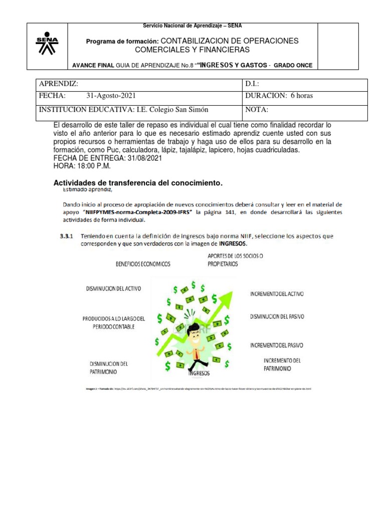 Ingresos y Gastos: Guía Grado 11 | PDF | Negocios