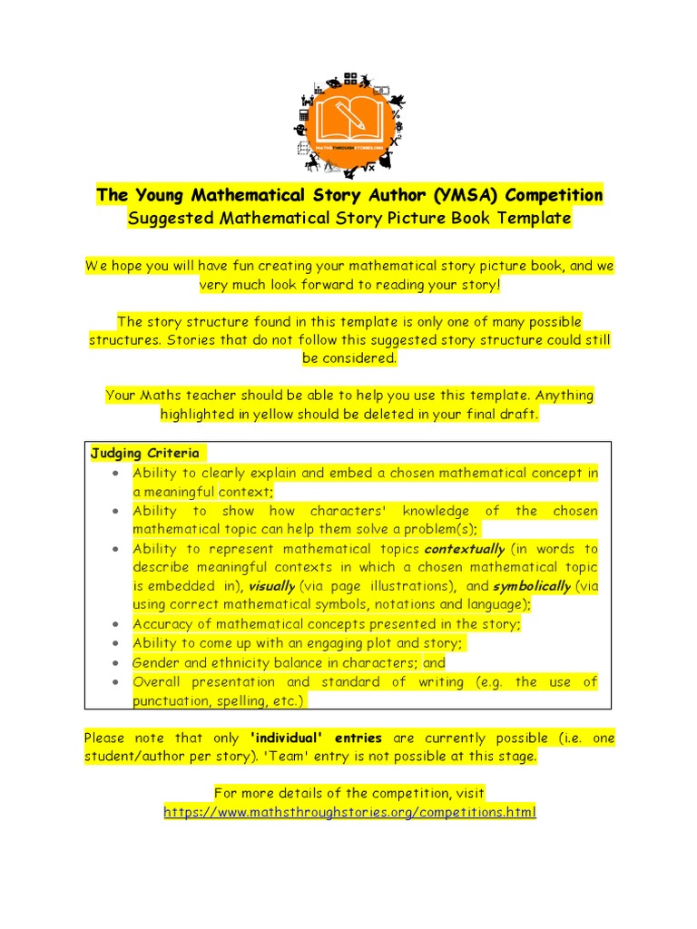 Ymsa Mathematical Story Picture Book Template | PDF | Mathematics | Books