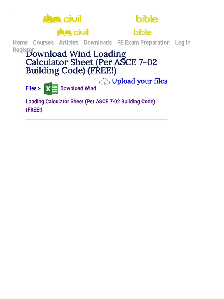 Wind Loading Calculator Sheet (Per ASCE 7-02 Building Code) | PDF | Worksheet
