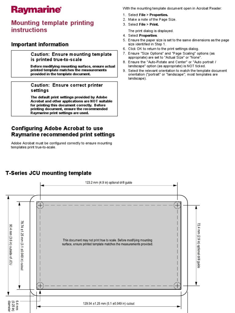 T-Series JCU Mounting Template 87126-1 WEB | PDF | Software Development ...