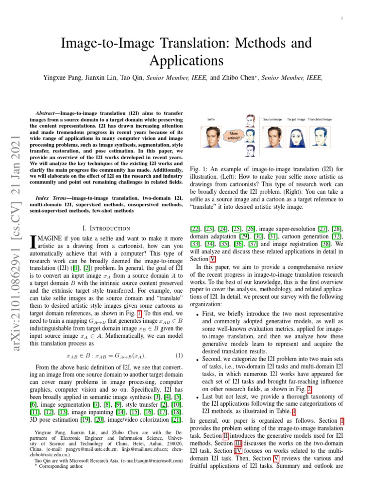 Image-to-Image Translation: Methods and Applications | PDF ...