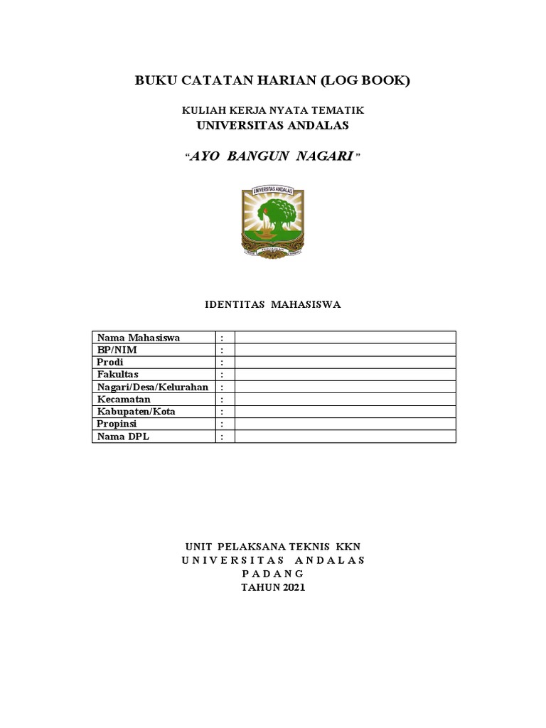 Format Log Book KKN 2021 1 | PDF | Kajian Bahasa Asing | Seni
