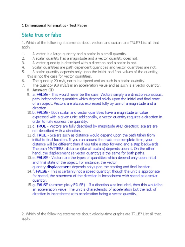 Scalars and Vectors in Kinematics | PDF | Velocity | Acceleration