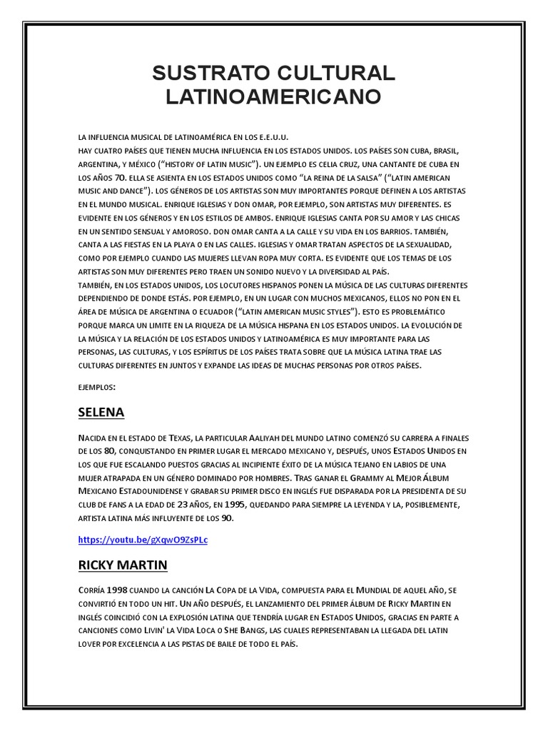 Influencia Musica Latina en Eeuu | PDF | America latina | Música pop