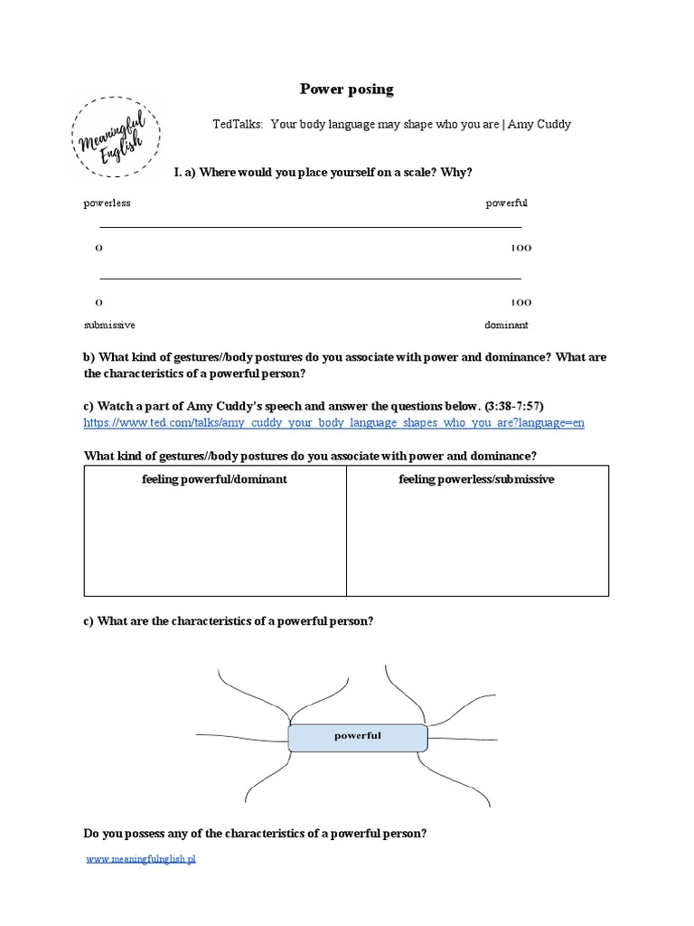 Power Posing: Tedtalks: Your Body Language May Shape Who You Are - Amy ...