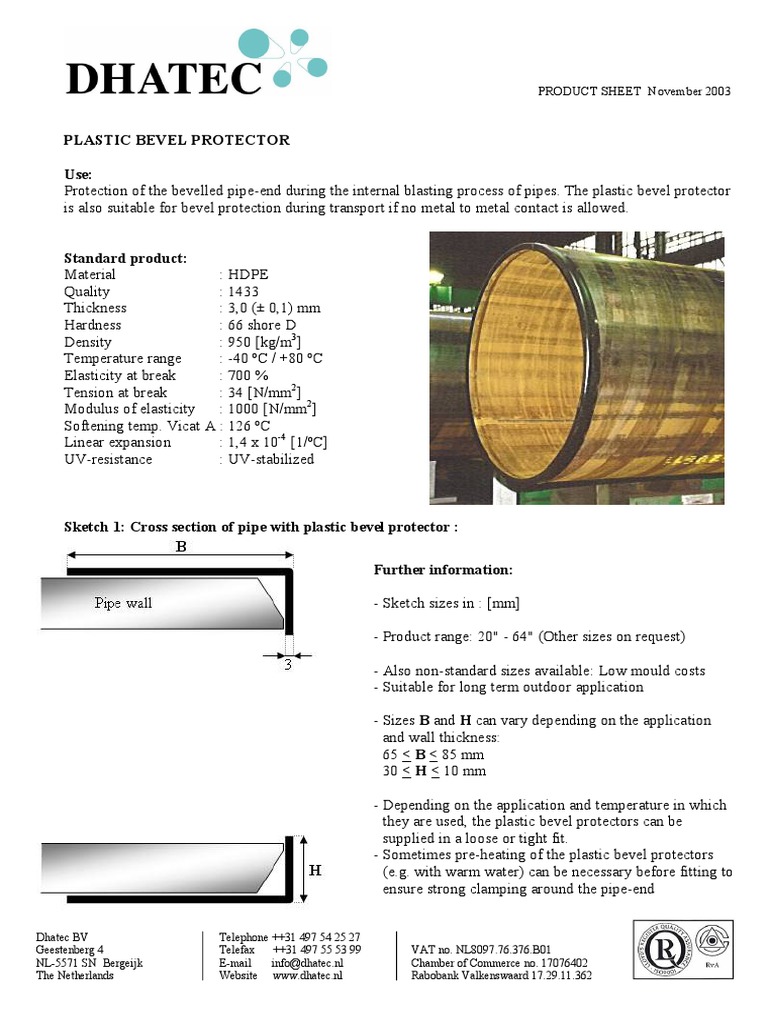 PS English Plastic Bevel Protector | PDF | Pipe (Fluid Conveyance ...