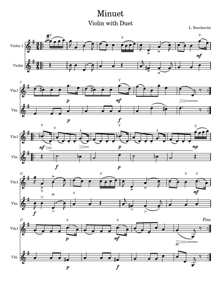 Minuet - Boccherini | PDF