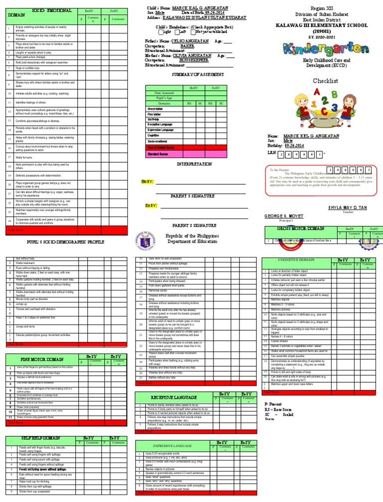 ECCD Checklist | PDF | Linguistics