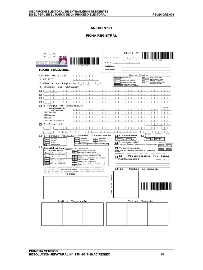 ANEXOS - 01 Ficha Registral y 02 Formato de Declaración Jurada) | PDF | Autenticación | Costa Rica