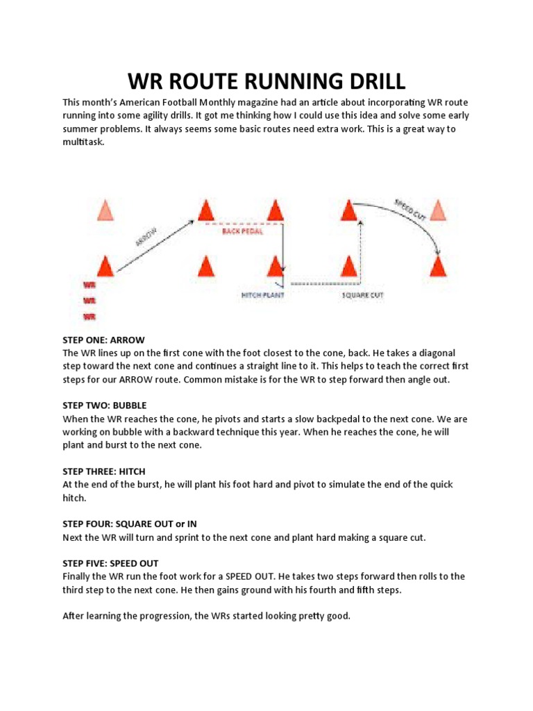 WR Route Running Drill | PDF | Social Science | Language Arts & Discipline