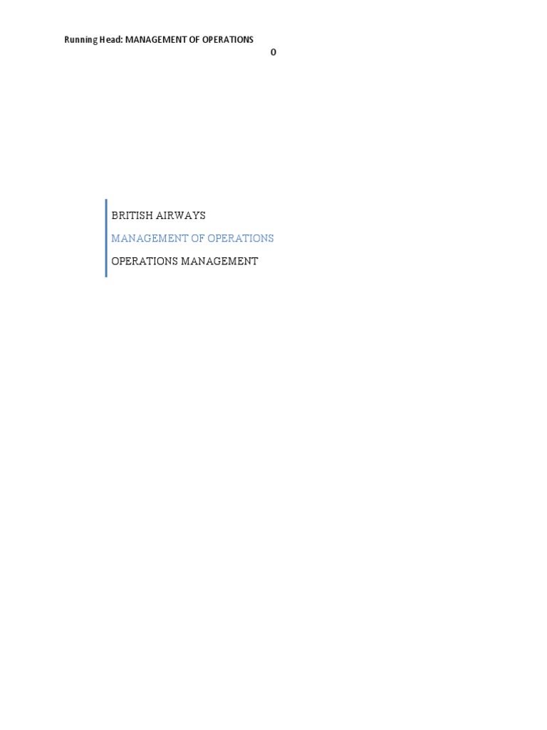 British Airways Operations Management Analysis | PDF | Airlines ...