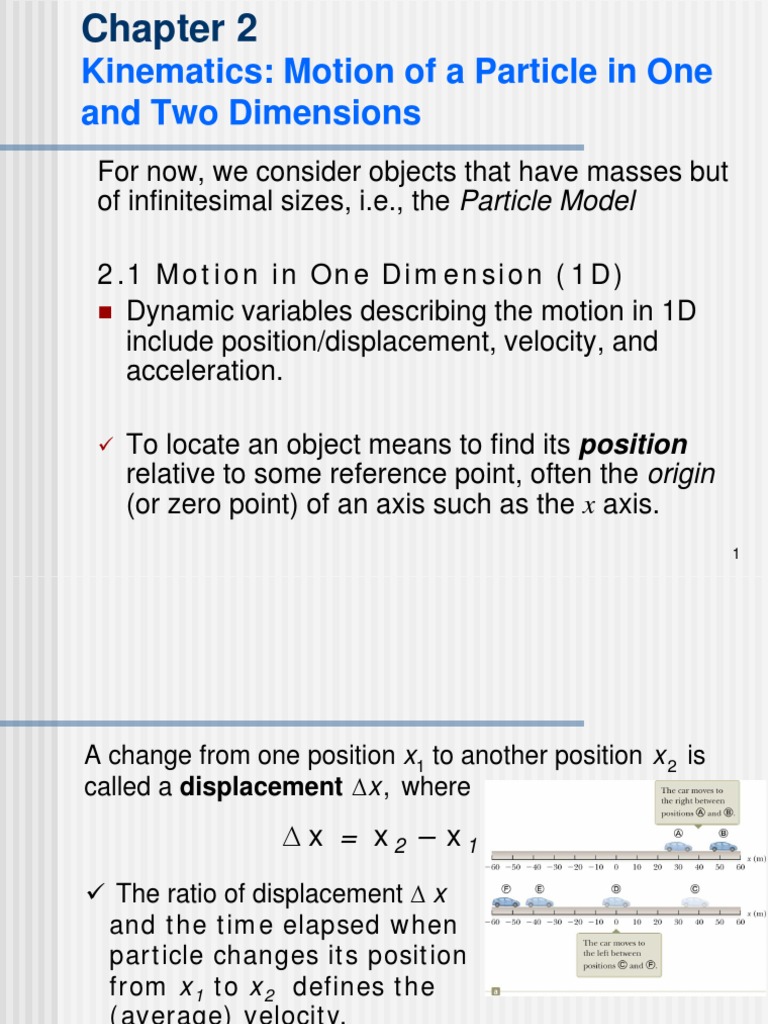 Kinematics Motion Of A Particle In One And Two Dimensions Pdf Euclidean Vector Acceleration