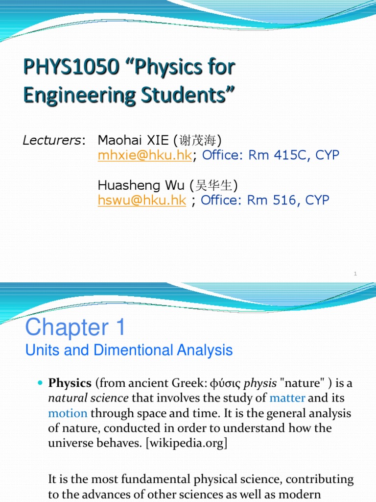 Ch1-Units Dimensional Analysis | PDF | Significant Figures ...