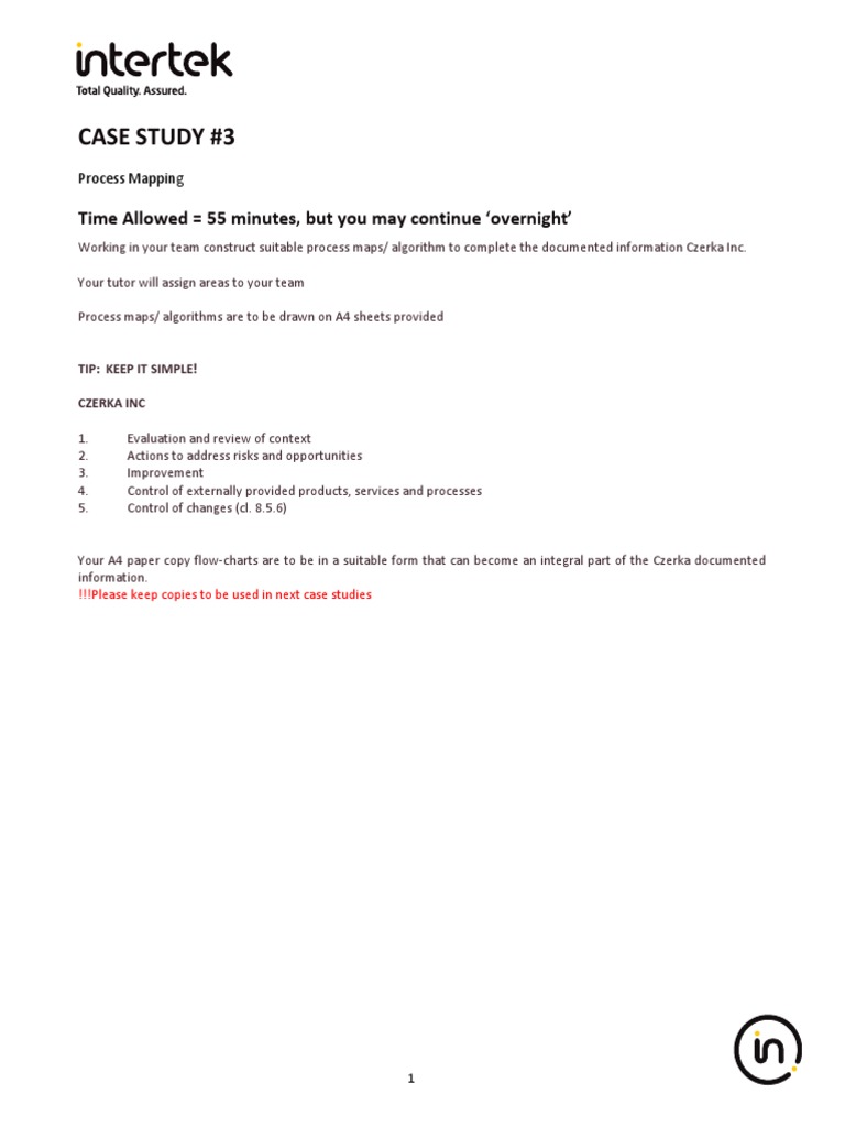 ISO 9001:2015 CS 3 Process Mapping - 2017 | PDF