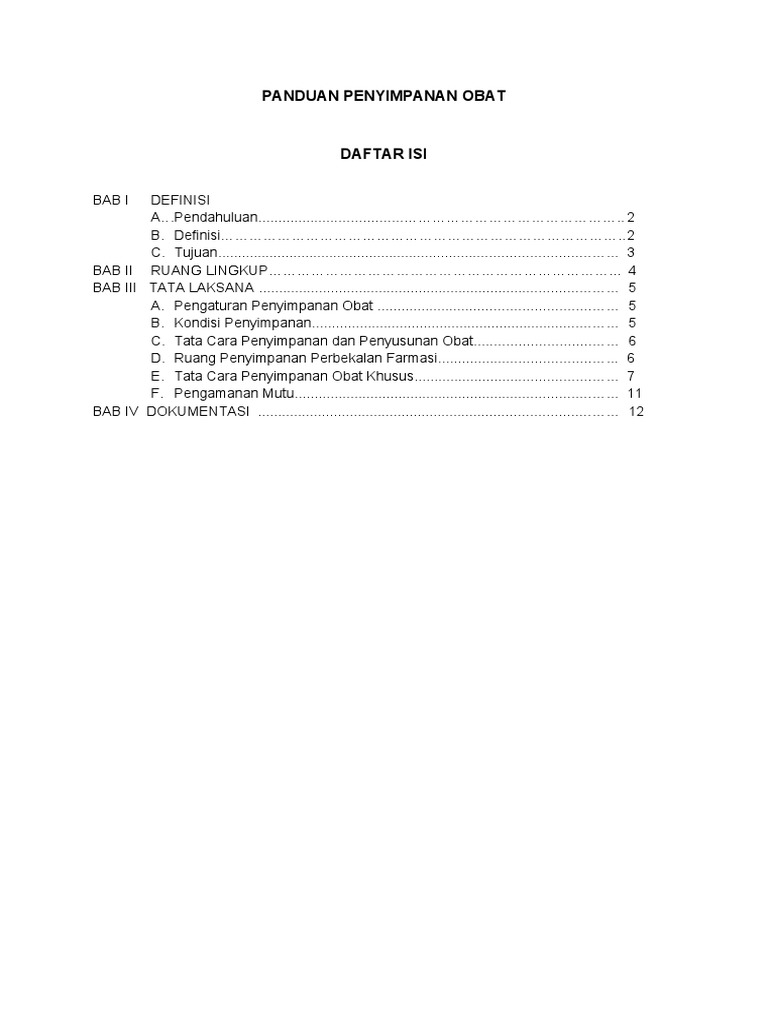 Panduan Penyimpanan Obat Pdf