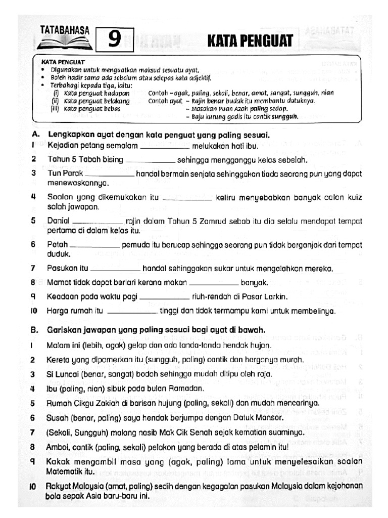 Latihan Kata Penguat | PDF