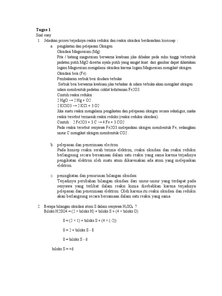 Reaksi Reduksi Oksidasi | PDF