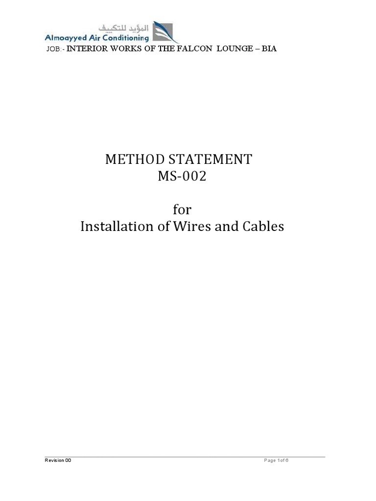 2 - MS-Wires and Cables Installation Works | PDF | Wire | Personal ...