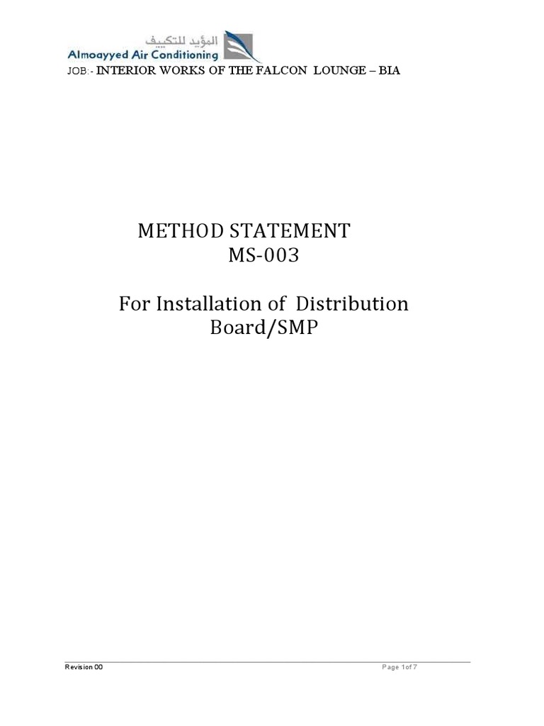 SMP Installation Method Statement | PDF | Personal Protective Equipment ...