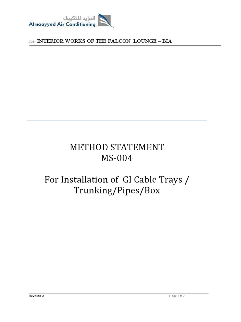 4 - MS-Installation GI Cable Tray, Trunking & Pipes | PDF | Personal ...