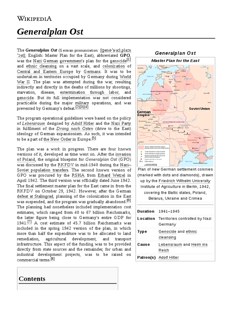 Generalplan Ost | PDF | World War II | German Nationalism