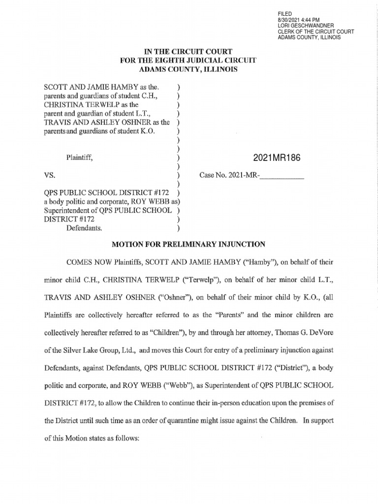 Motion For Preliminary Injunction | PDF Motion For Preliminary Injunction | PDF
