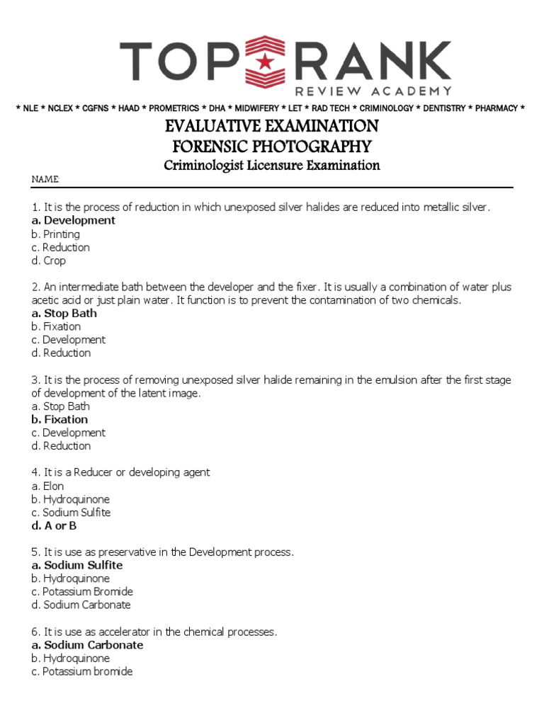 Photography With Answer Key | PDF | Camera Lens | Camera