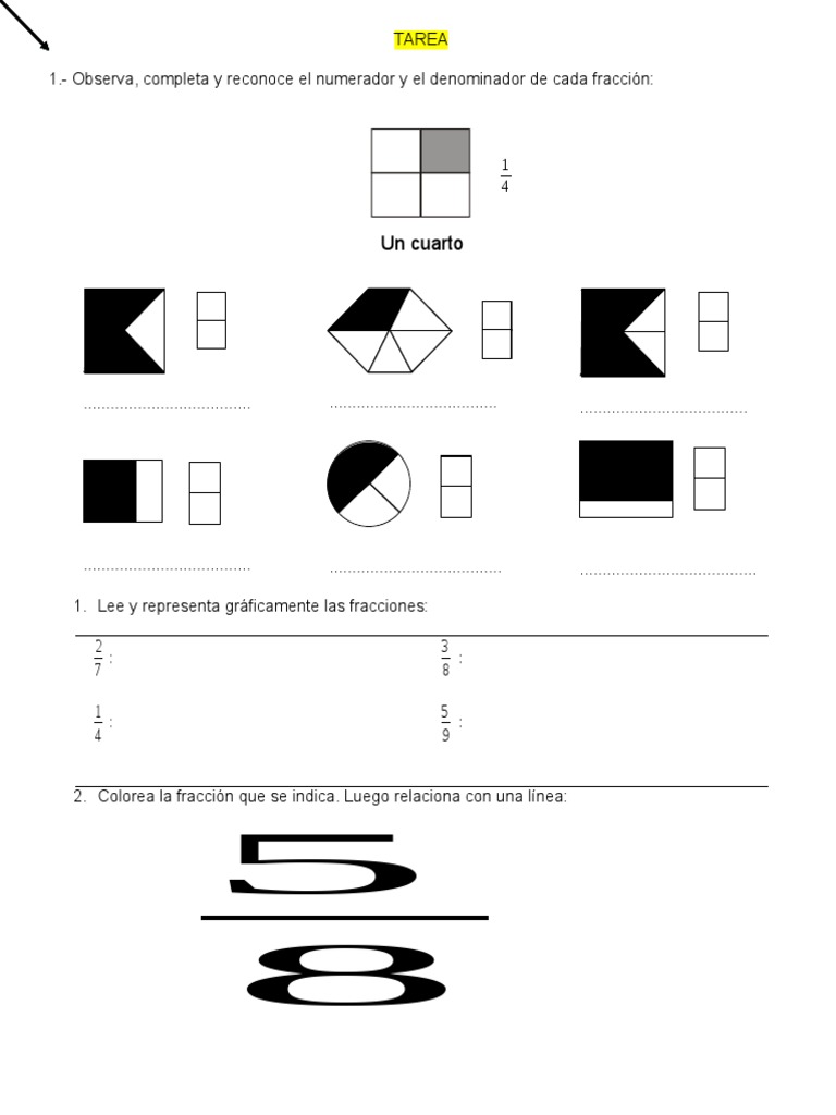 Tarea de Fracciones | PDF | Aritmética | Notación Matemática