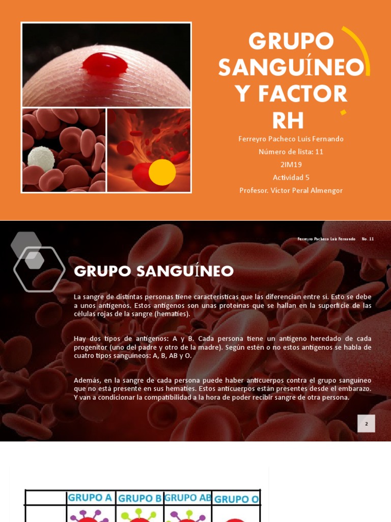 Grupos Sanguíneos y Factor Rh | PDF | Tipo de sangre | Sangre