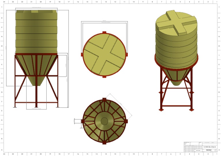 S12000M Silo Stand Drawing | PDF | Industrial Processes | Building ...