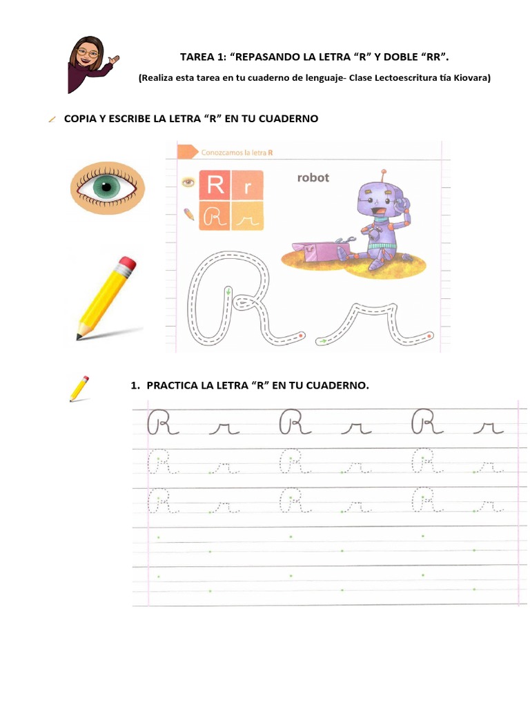 TAREA 1 Repasando La Letra R y Doble RR | PDF