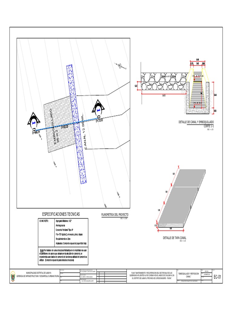 8.-Emboquillado y Canal Zona 02-A-1 | PDF | Hormigón | Ingeniería de Edificación