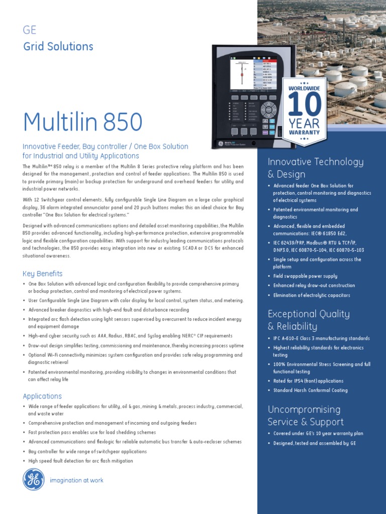 Multilin 850: Grid Solutions | PDF | Reliability Engineering | Scada