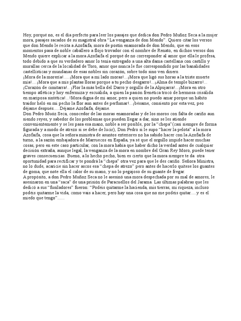 Don Mendo y Azofaifa: Amor y Desamor | PDF | Amor