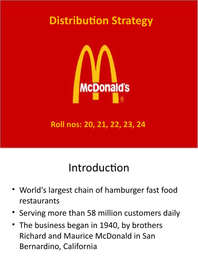 Distribution - Strategy McDonalds | PDF | Business