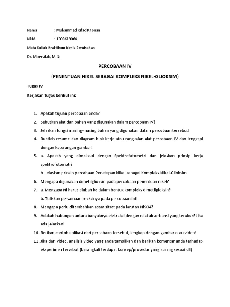 M Rifad K - 1303619064 - Judul 4 - Laporan Sementara | PDF