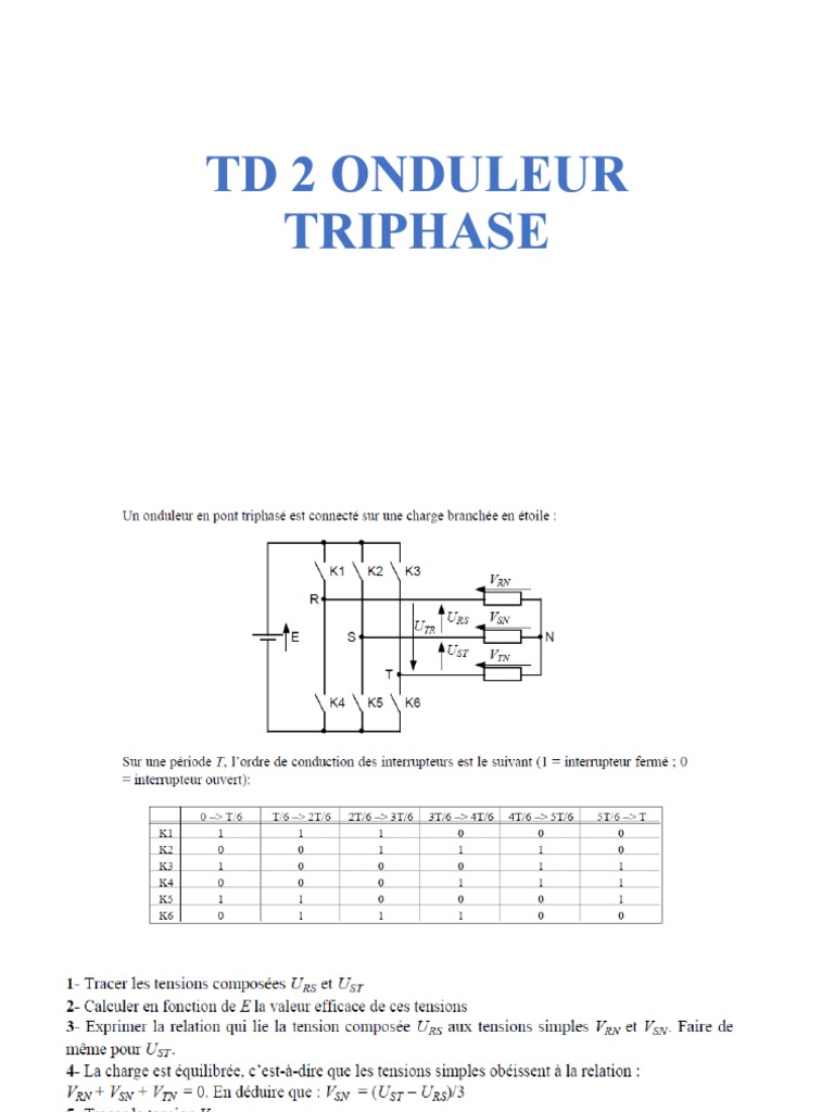 TD 2 Onduleur Triphase | PDF