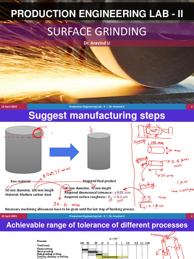 Surface Grinding Techniques in Production | PDF | Grinding (Abrasive ...