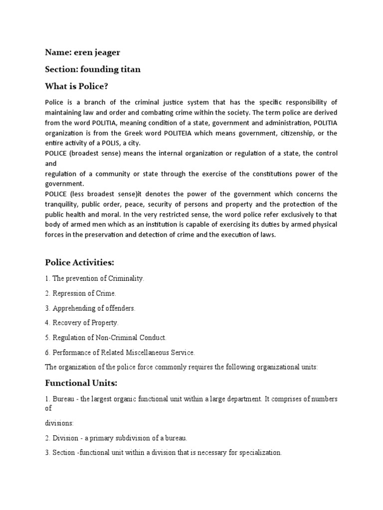 LEA Police Assignment | PDF